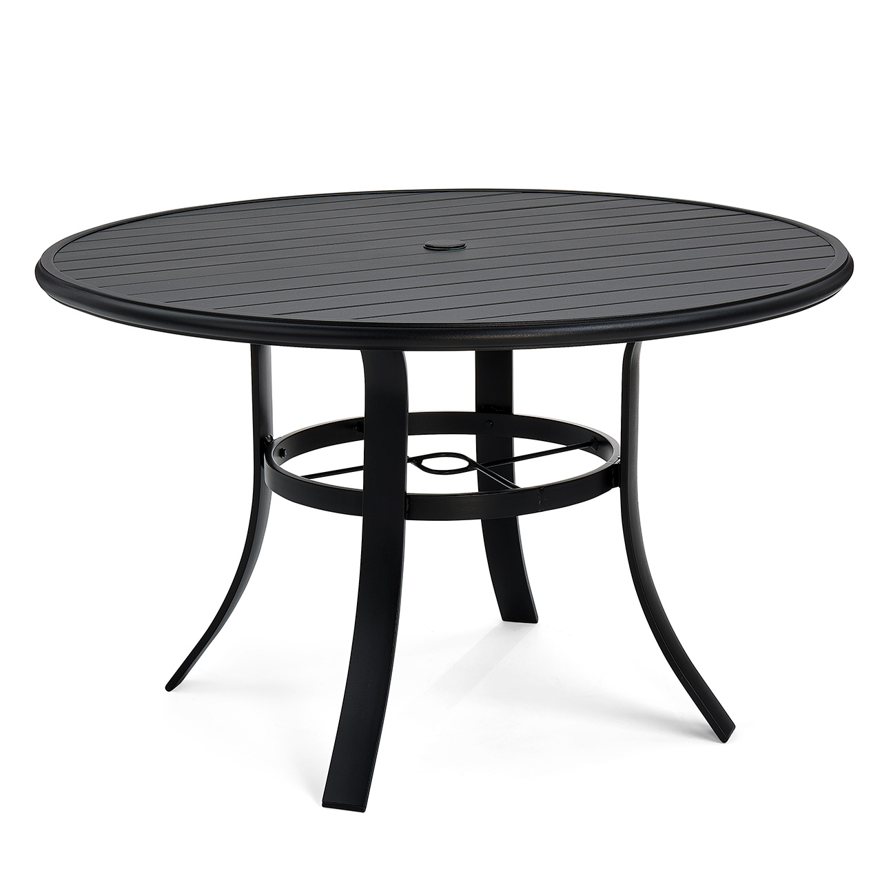 Slat Top Round Dining Table | Patio 1